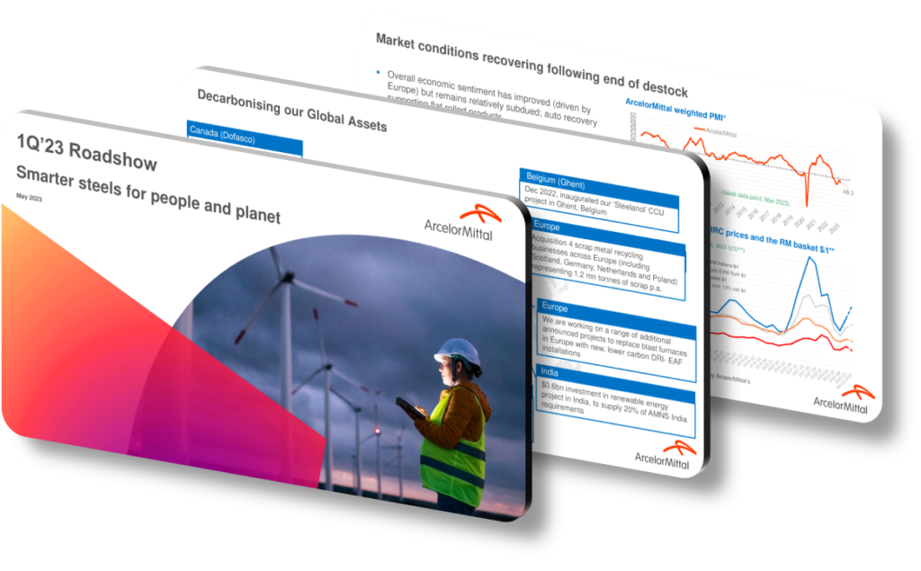 1Q'23 ArcelorMittal Roadshow: Key Design Elements & Innovations | SlideGenius