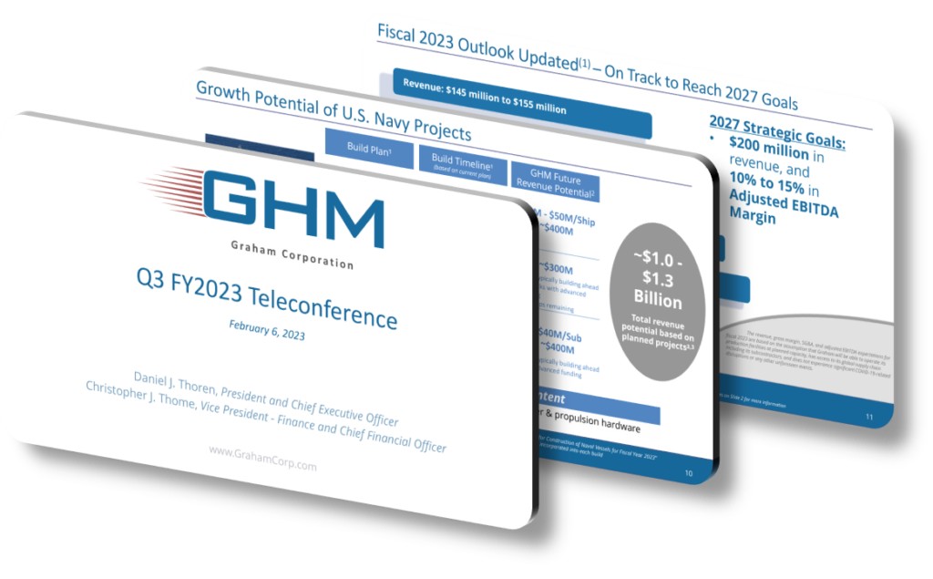 Q3 FY2023 Design Strategy Highlights - Graham Corporation | SlideGenius