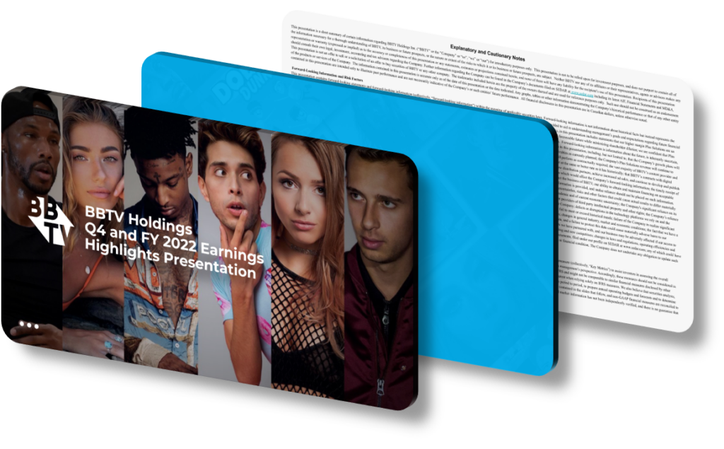 BBTV Holdings Q4 FY 2022 Presentation Design: Communicating Growth | SlideGenius
