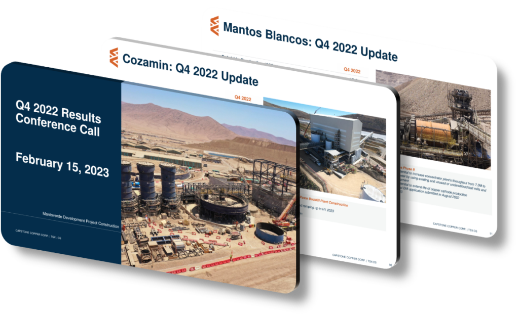 Capstone Copper's Q4 2022 Presentation Design Highlights | SlideGenius
