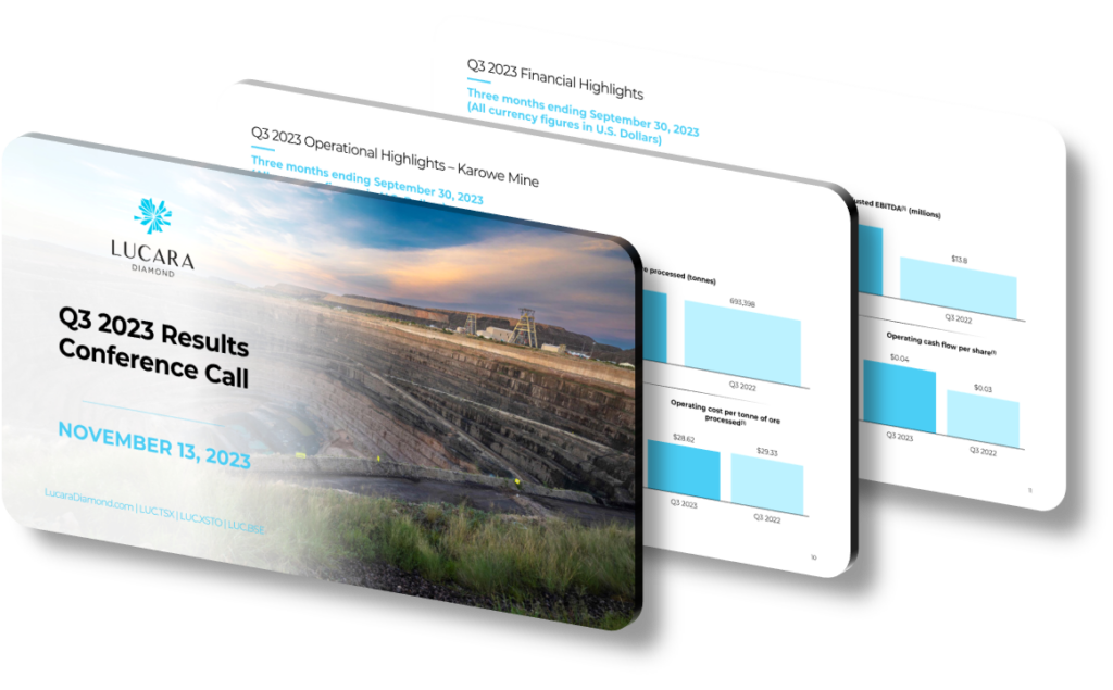 Lucara Diamond's Q3 2023 Presentation Design: Key Info Highlight ...