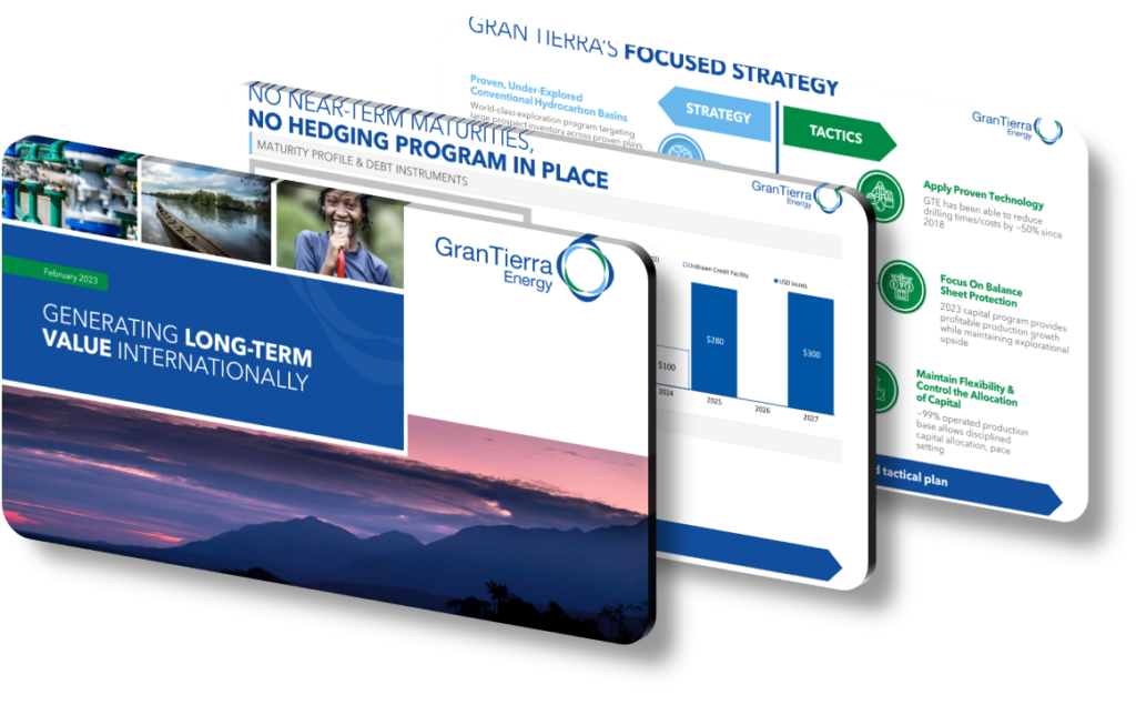 Gran Tierra Energy's Key Oil & Gas Strategies via Presentation Design | SlideGenius