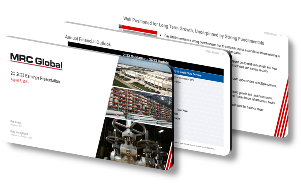 Effective Presentation Design: MRC Global's 2Q 2023 Key Info Communication