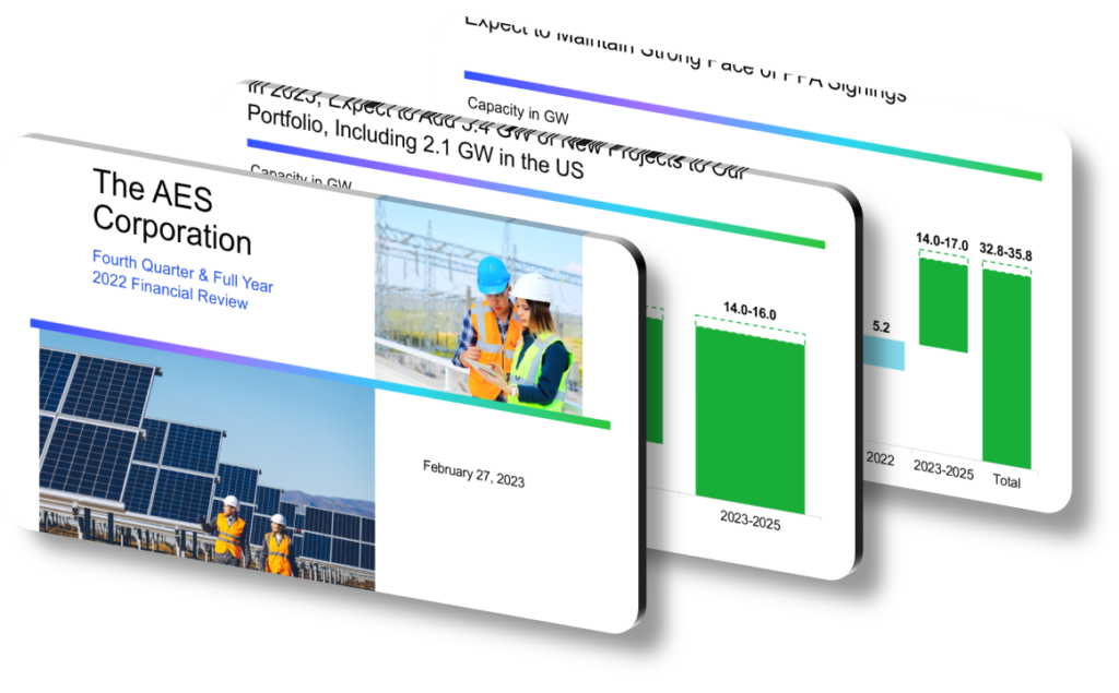 2022 AES Review: Design Elements Showcasing Clean Energy Leadership | SlideGenius
