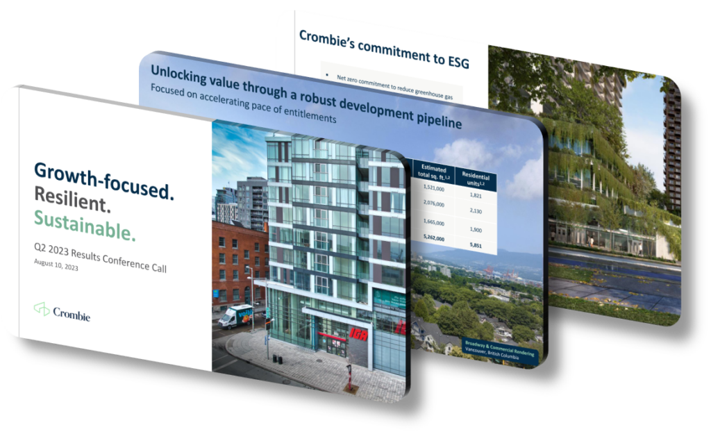 Crombie's Q2 2023 Presentation Design: Growth & Sustainability | SlideGenius