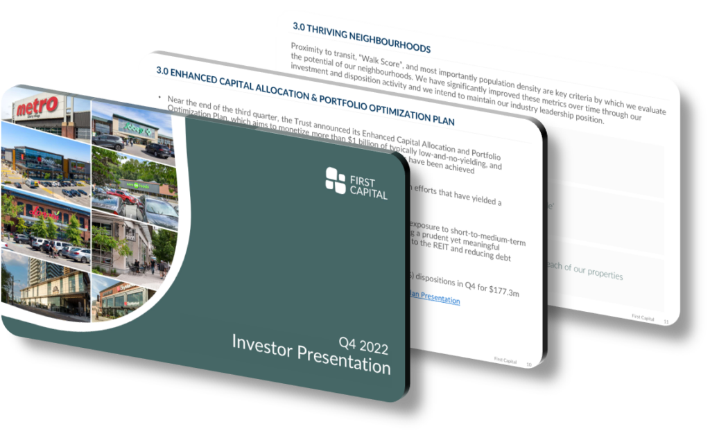 Q4 2022 Presentation Design: First Capital REIT's Standout Strategy ...