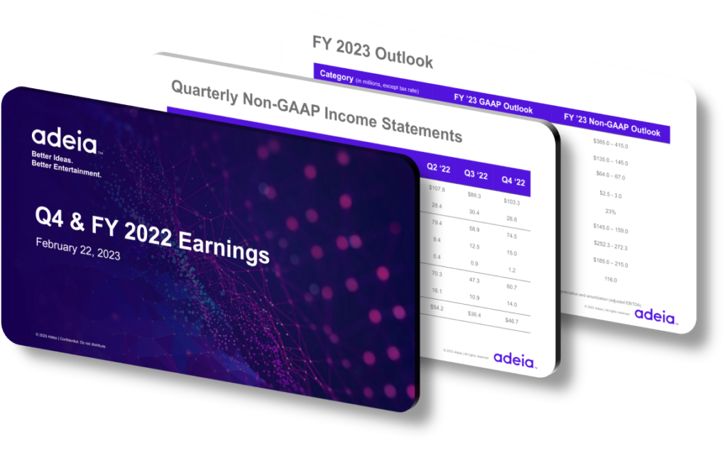 Effective Q4 Presentation Design & Key Innovations by Adeia - SlideGenius