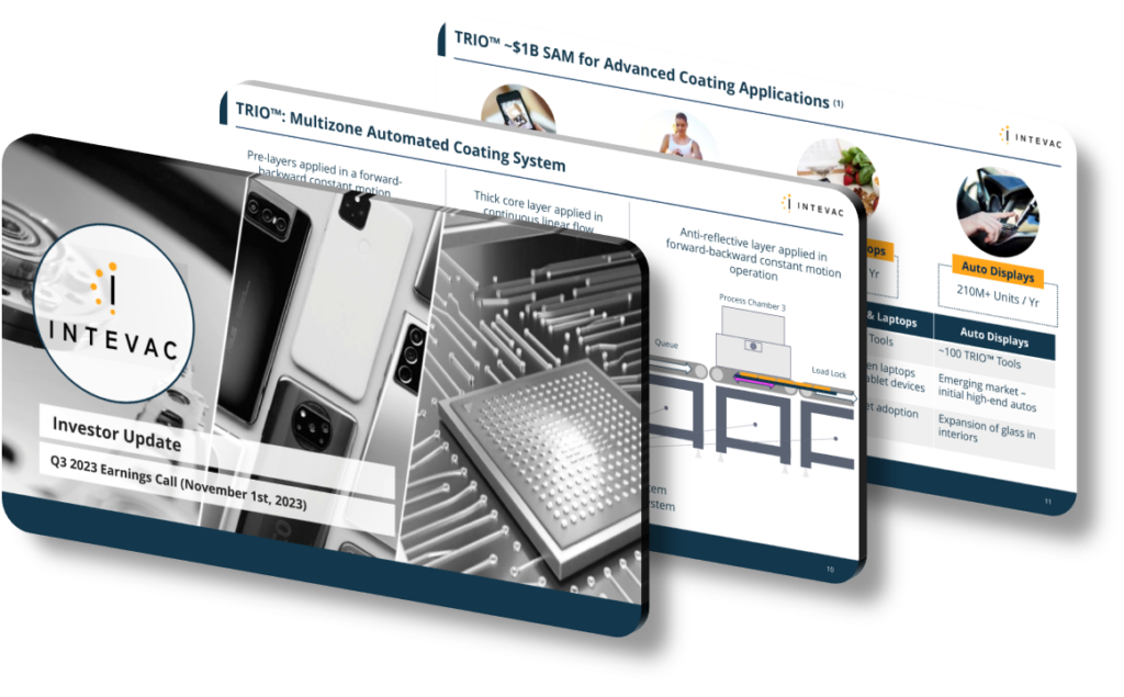 Intevac Q3 2023 Presentation: Communicating Strategic Growth | SlideGenius