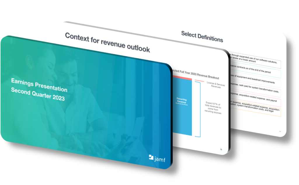 Effective Presentation Design: Jamf's Q2 2023 Key Growth Strategies | SlideGenius