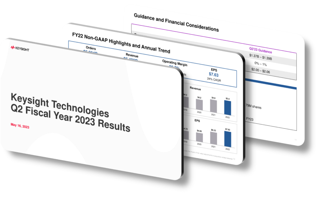 Q2 2023 Success: Keysight Technologies' Presentation Design | SlideGenius