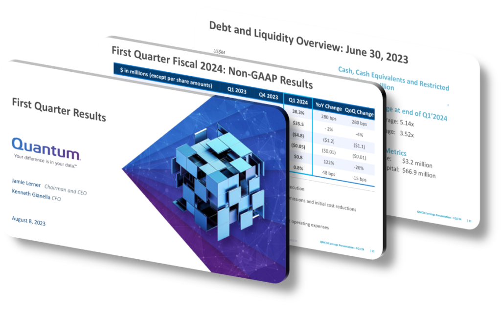 Q1 FY24 Quantum Corp Presentation: Excellence in Data Management Design