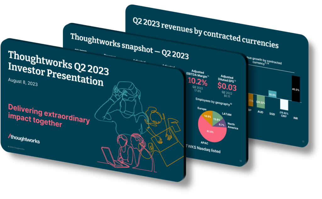 Q2 2023 Thoughtworks Presentation: Excelling in Design & Innovation - SlideGenius
