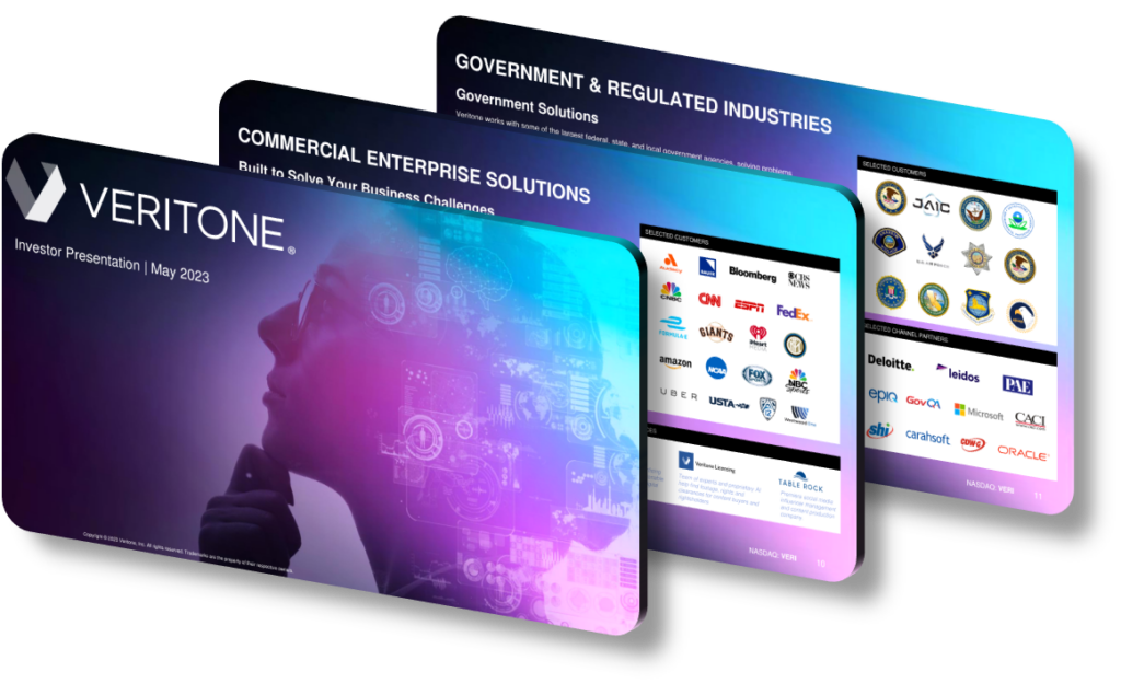 Effective AI Solutions Communication through Veritone's Presentation Design | SlideGenius
